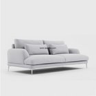 Fashion indoor furniture fabric sofa set design with chrome legs supplier