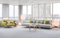 Fashion indoor furniture fabric sofa set design with chrome legs supplier