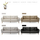 hotel furniture genuine leather home sofa loveseat set with wooden legs supplier
