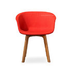 Wooden modern design foam restaurant dining chairs,cheap wooden fabric leg chair,comfortable colorful dining chair. supplier