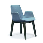 Modern restaurant wood straw furniture with velvet dining arm leisure chair. supplier