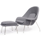 Stainless Steel Metal Base Design Fabric Velvet Womb Lounge Chair With Ottoman For Living Room,Upholstery Material. supplier