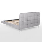 Cheap nordic style multiple sizes bed bedroom furniture upholstered fabric bed frame with plastic legs,customized color. supplier