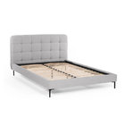 Cheap nordic style multiple sizes bed bedroom furniture upholstered fabric bed frame with plastic legs,customized color. supplier