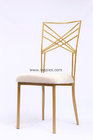 New Design Golden Color Steel Banquet Chair, Fancy Chameleon Chair Champagne With Gold Velvet Cushion For Wedding. supplier
