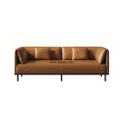 Modern Furniture living room orange color couch leather loveseat and sofa set with metal leg supplier