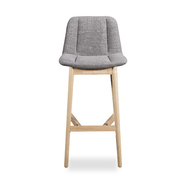 Nordic Style Modern Wood And Fabric Bar Chair High Bar Stool Chairs supplier