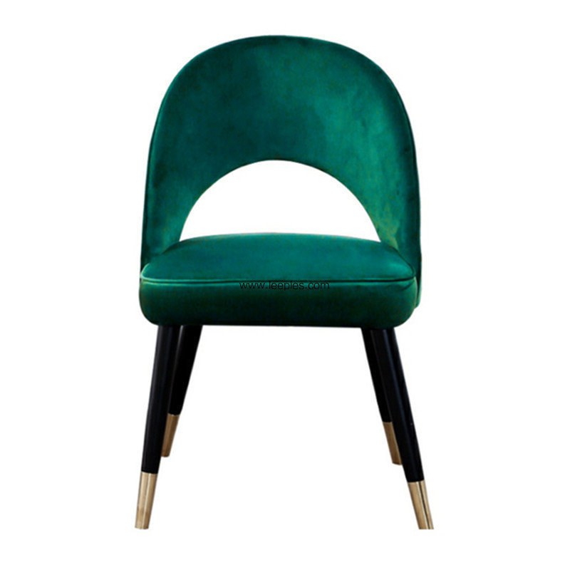 Restaurant furniture round back design wooden leg and upholstery chair dressing velvet chair,color optional. supplier