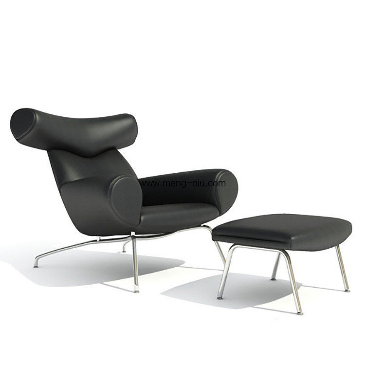 Replica PU genuine leather stainless steel OX chair with ottoman,color optional. supplier