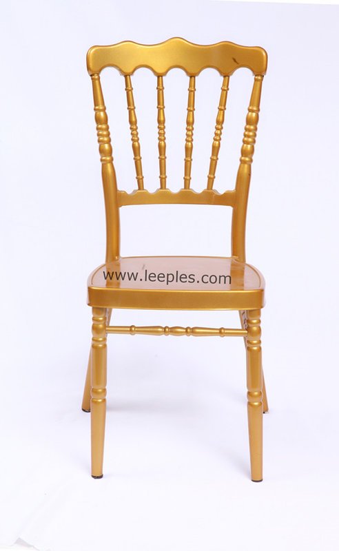 High quality  gold metal aluminum sillas napoleon hotel chair for event. supplier